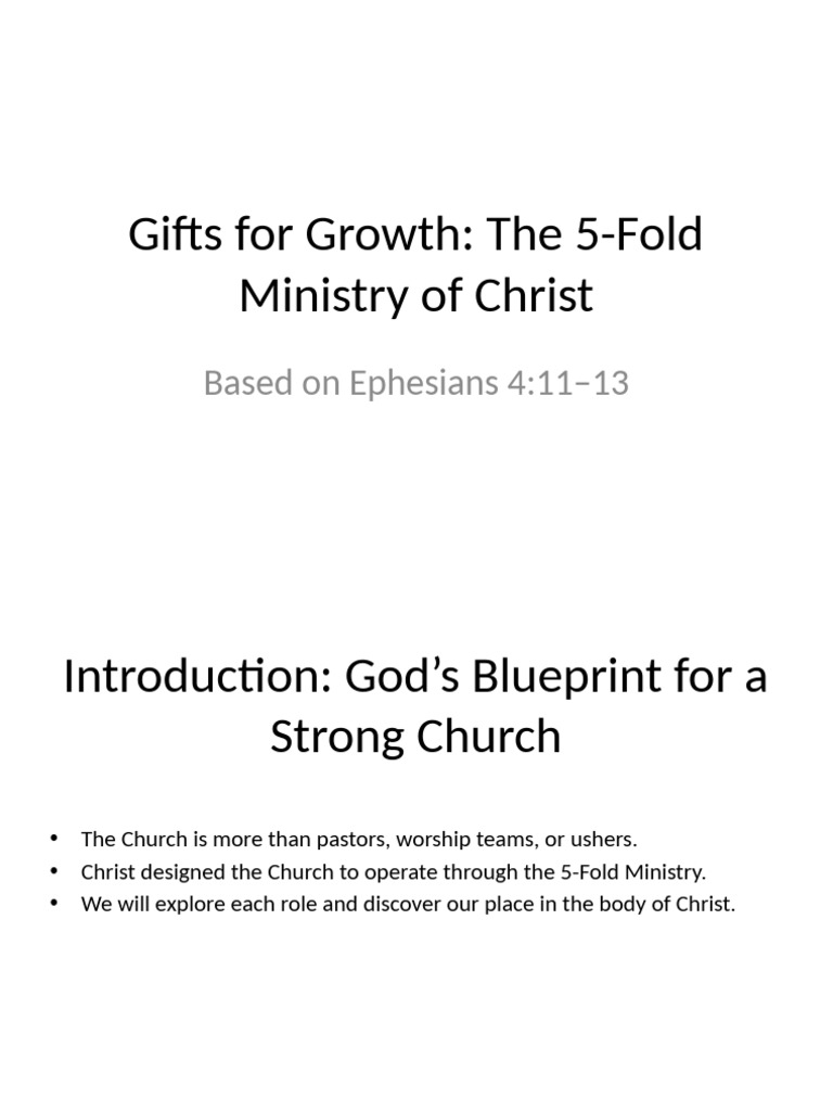5-Fold Ministry Sermon English | PDF | Jesus | Paul The Apostle