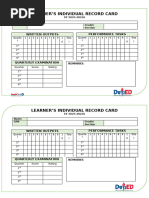 Learners Individual Record Card | PDF