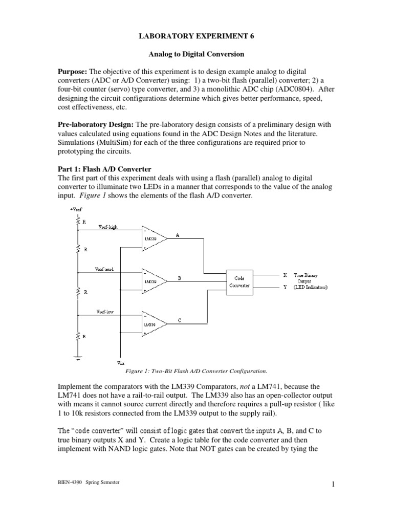 Laboratory Experiment 6 Analog To Digital Pdf Analog To Digital