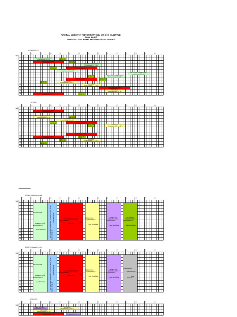 Plan Semestr Letni 2024 2025 Pol 0 | PDF