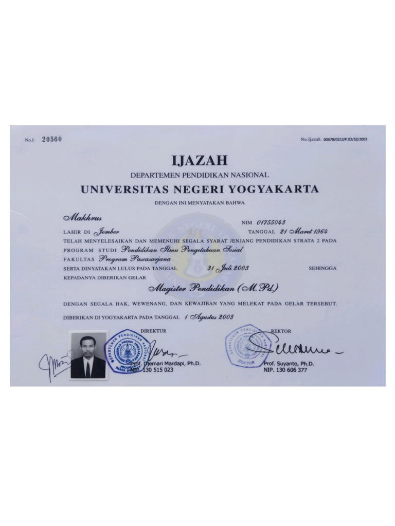 Ijazah Dan Transkrip S2 - Compressed | PDF