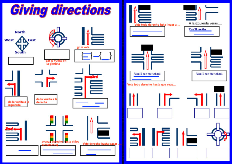 Giving Directions Vocabulary | PDF