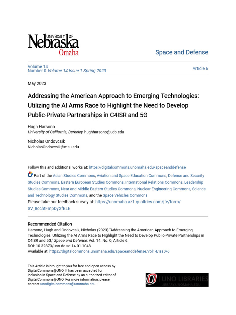 Addressing The American Approach To Emerging Technologies - Utiliz | PDF