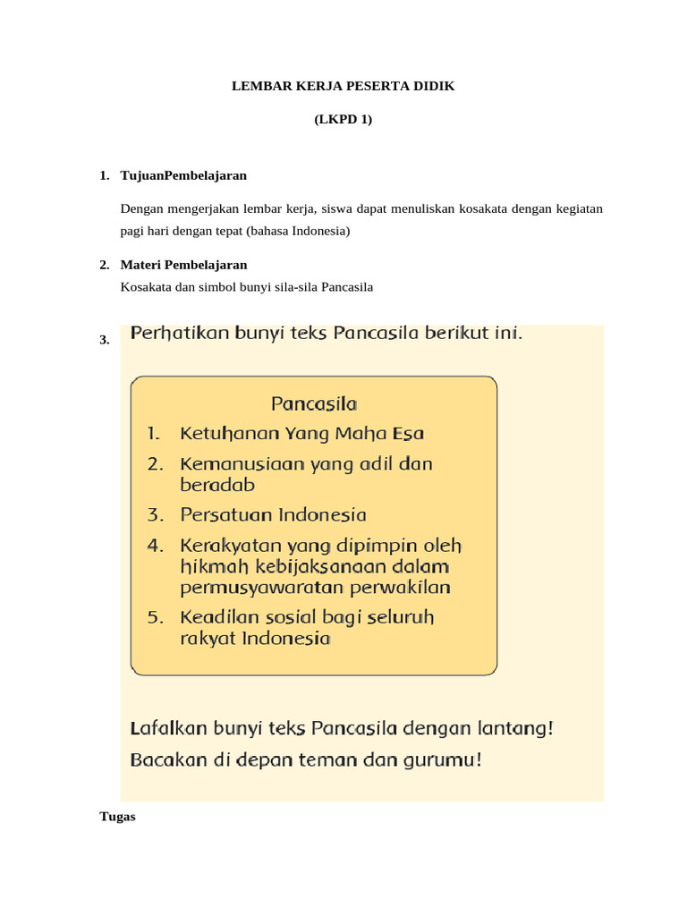 LKPD Kls 1 | PDF