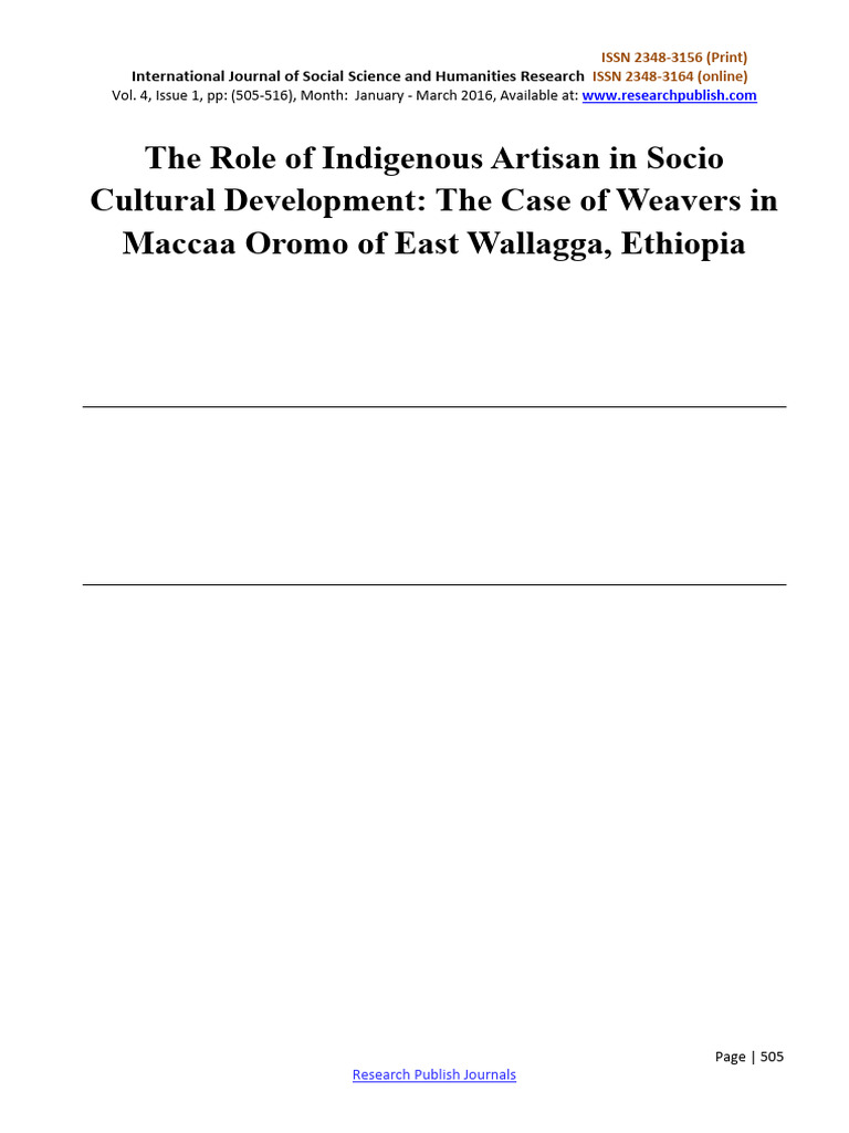 Weavers' Impact on Maccaa Oromo Culture | PDF | Weaving | Rituals