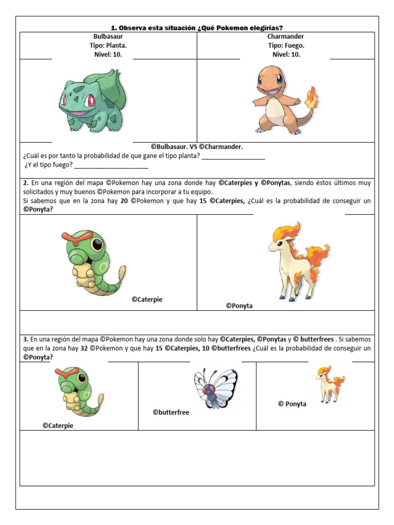 Fichas de Pokemon y Probabilidad | PDF