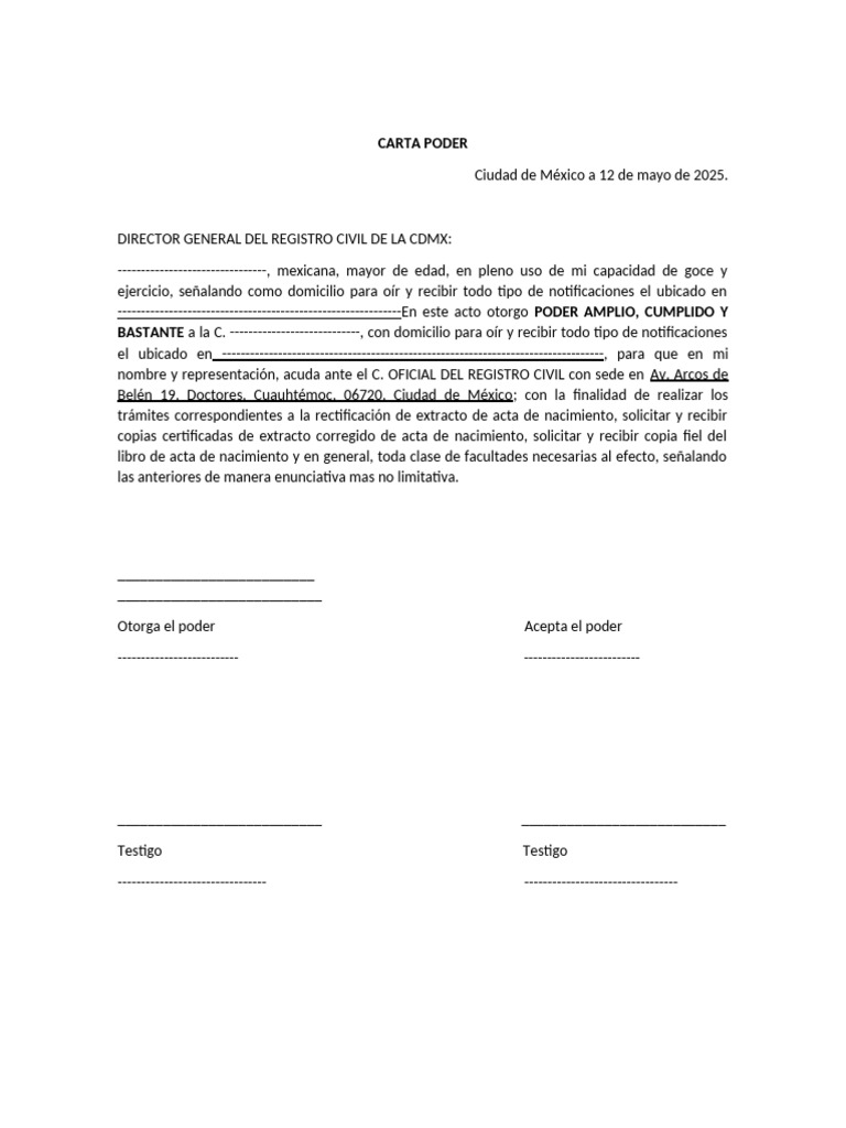 Carta Poder (1) | PDF