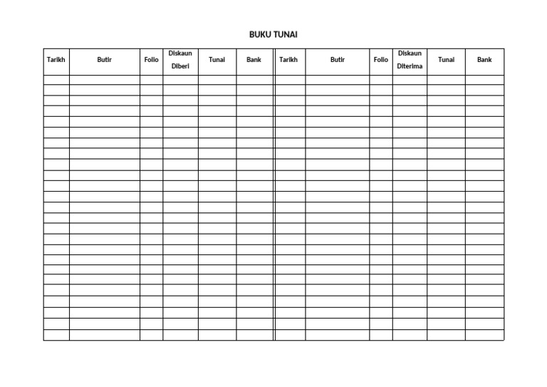 Format Buku Tunai | PDF