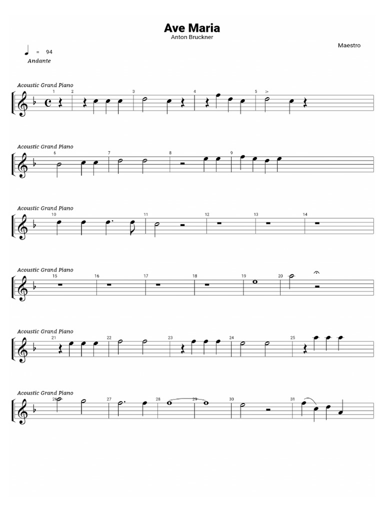 Bruckner's Ave Maria | PDF