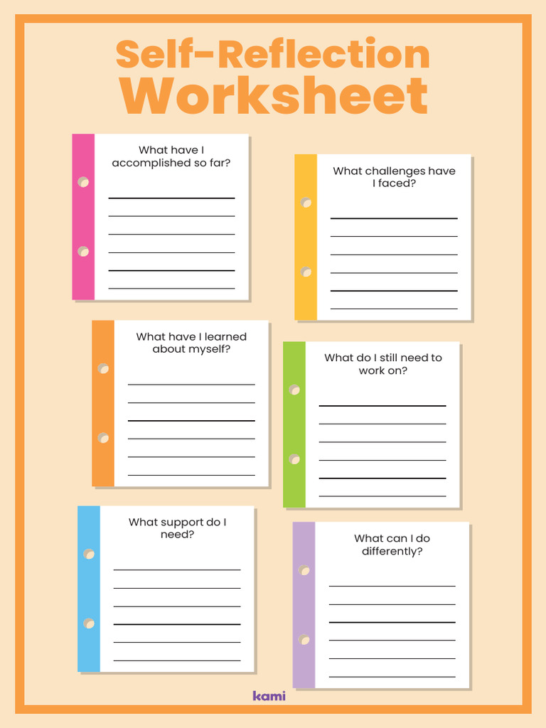 Self-Reflection Worksheet Notes | PDF