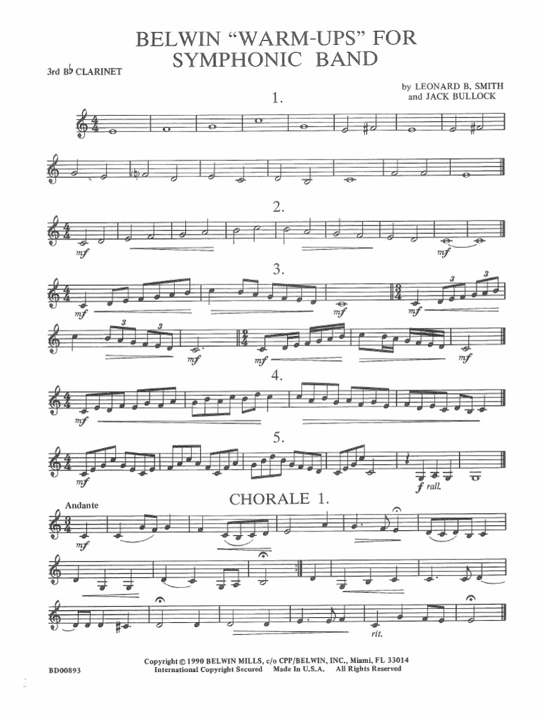 Belwin Warm-Ups - 3º Clarinet | PDF