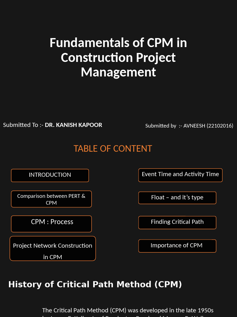 Fundamentals of CPM in Construction Project Management | PDF