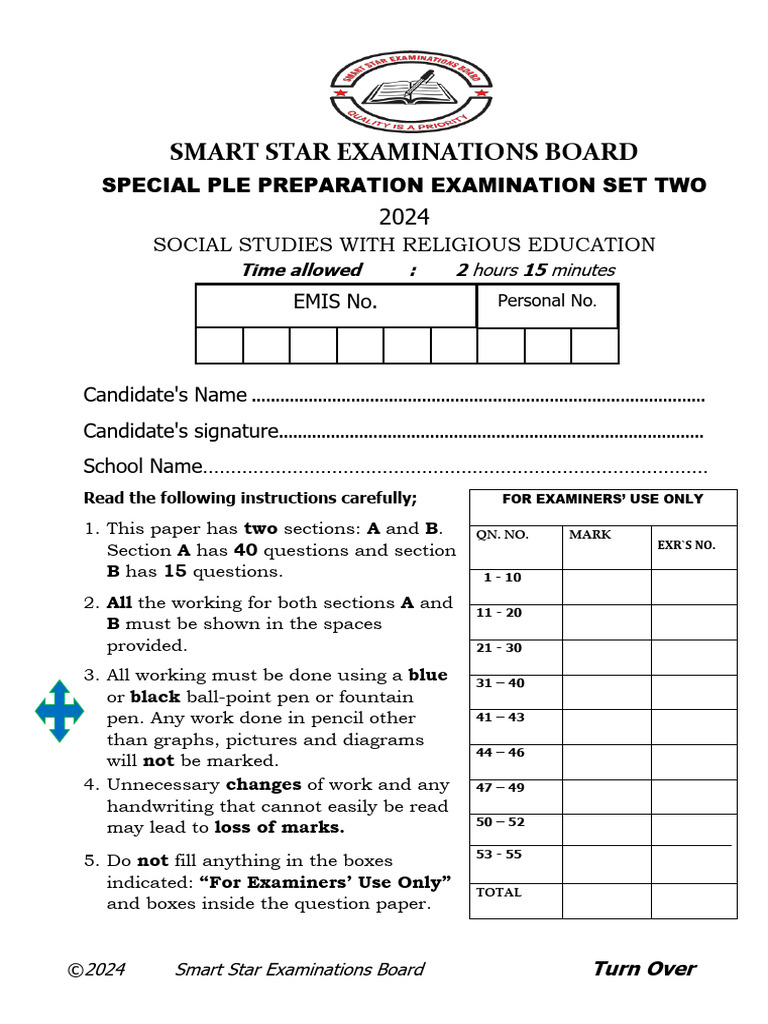 Sseb p.7 SST Set II 2024 | PDF | Abrahamic Religions