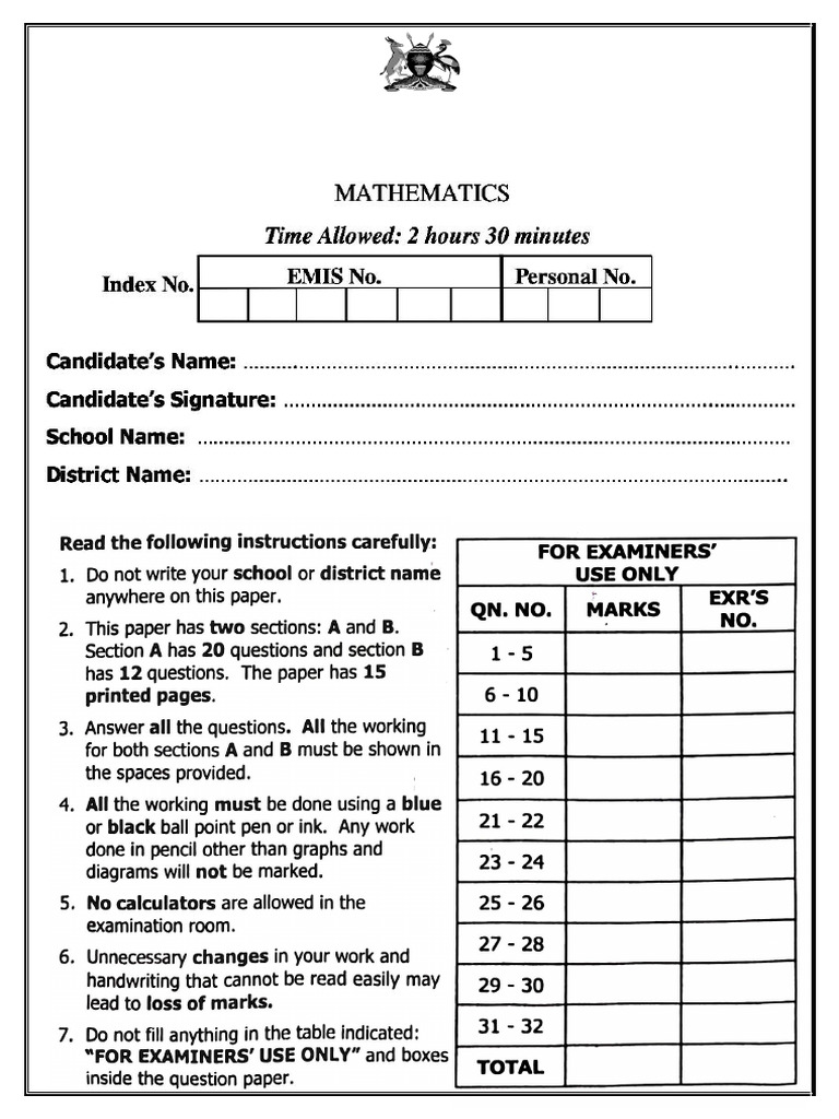 P6 Mathematics Term 3 Exam 2025 | PDF | Arithmetic | Mathematics