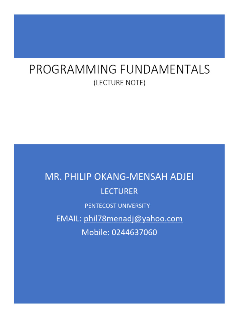 Students-Programming Fundamentals Book | PDF | Assembly Language | Programming