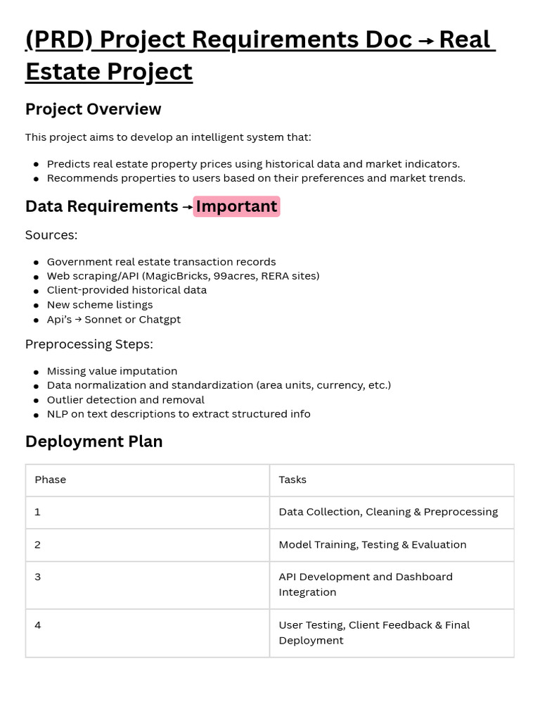 Real Estate Price Prediction System | PDF