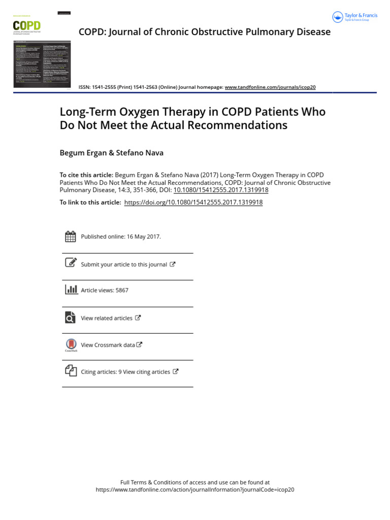 Long-Term Oxygen Therapy in COPD Patients Who Do Not Meet The Actual ...