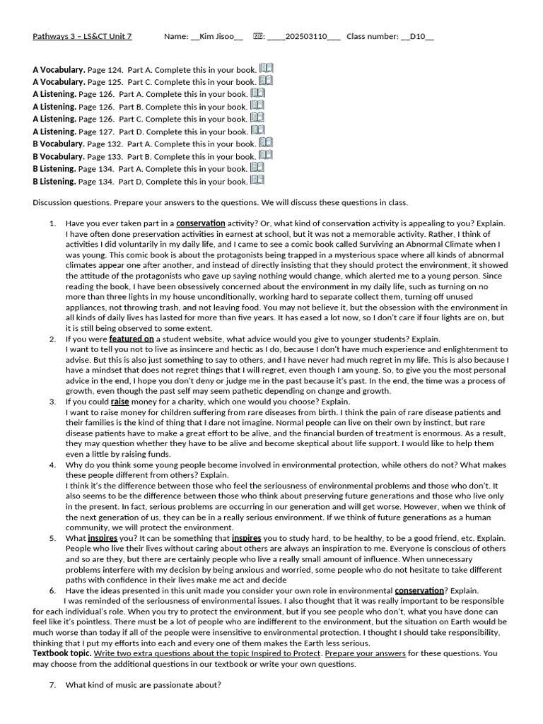D10 Kim Jisoo Pathways Unit 7 Homework | PDF