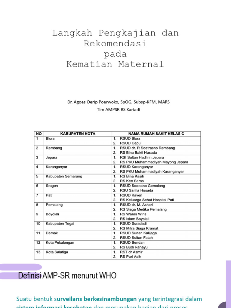 Edit-Langkah Pengkajian Dan Rekomendasi Pada Kematian Maternal-221024 | PDF