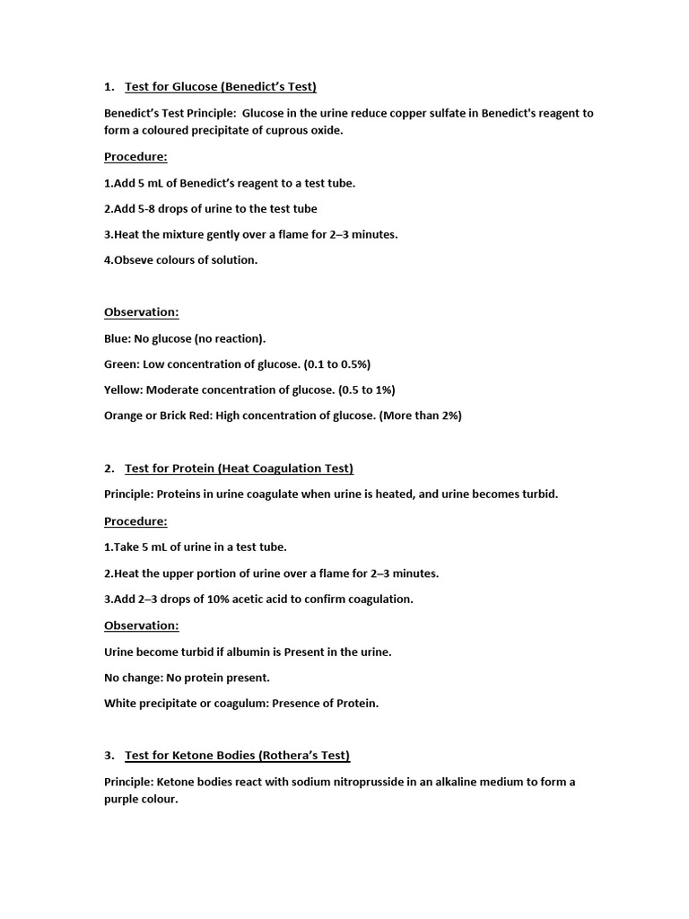 Urine Test Procedures Overview | PDF | Chemical Substances | Chemical ...