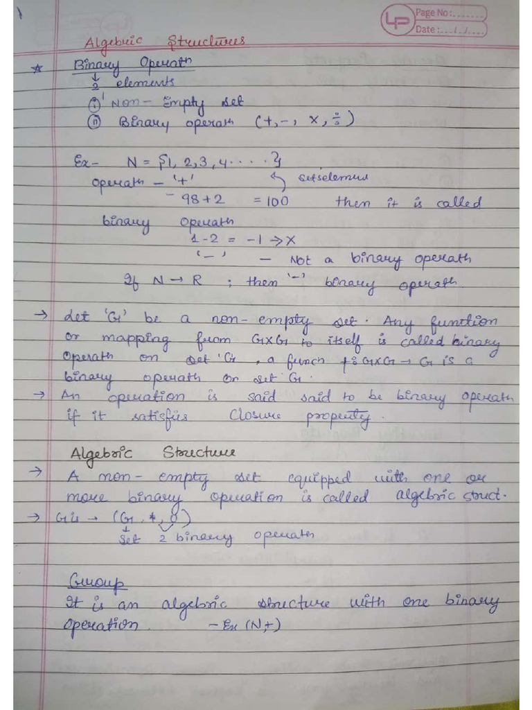Algebraic Structure | PDF