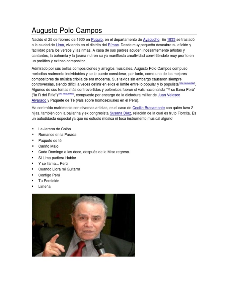 Augusto Polo Campos | PDF | Las artes escénicas | Ocio