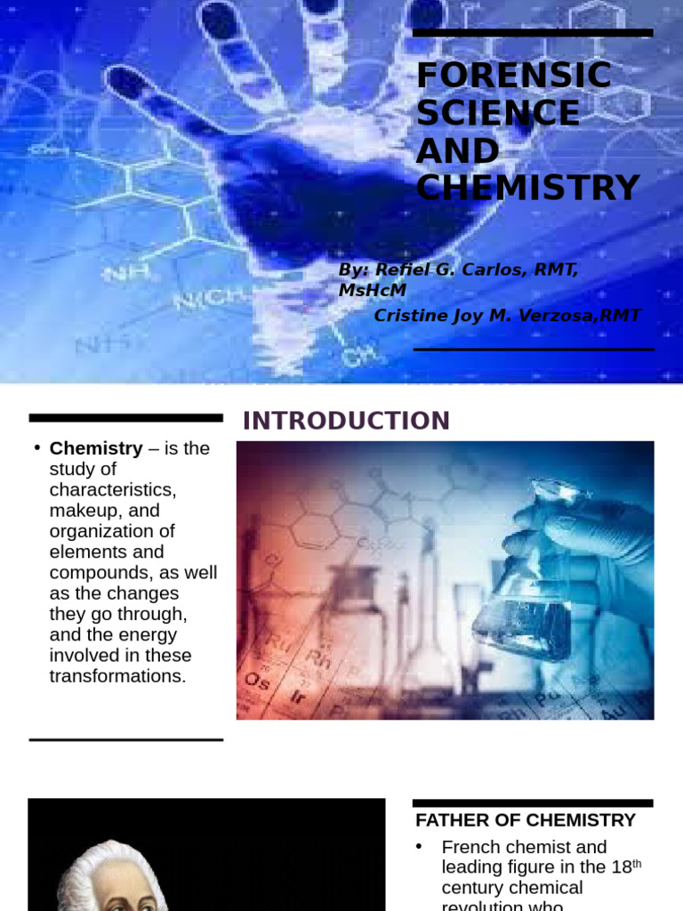 Forensic Science and Chemistry | PDF | Forensic Science | Crime Scene