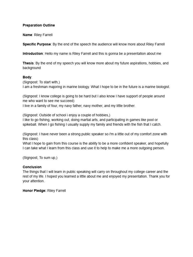 Introduction Speech | PDF