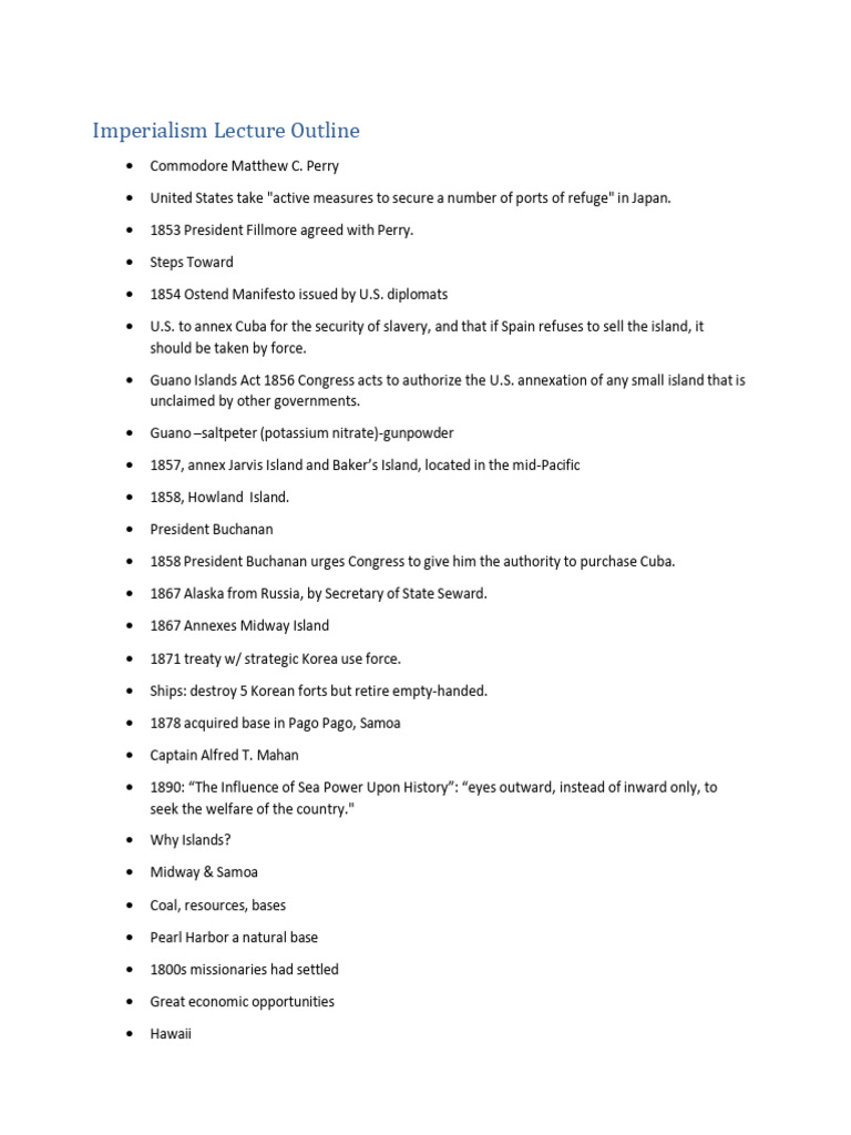 Imperialism Lecture Outline-1 | PDF