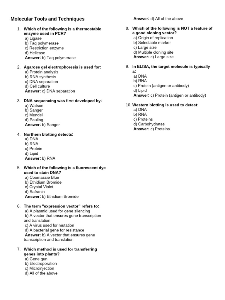Key Molecular Biology Techniques | PDF