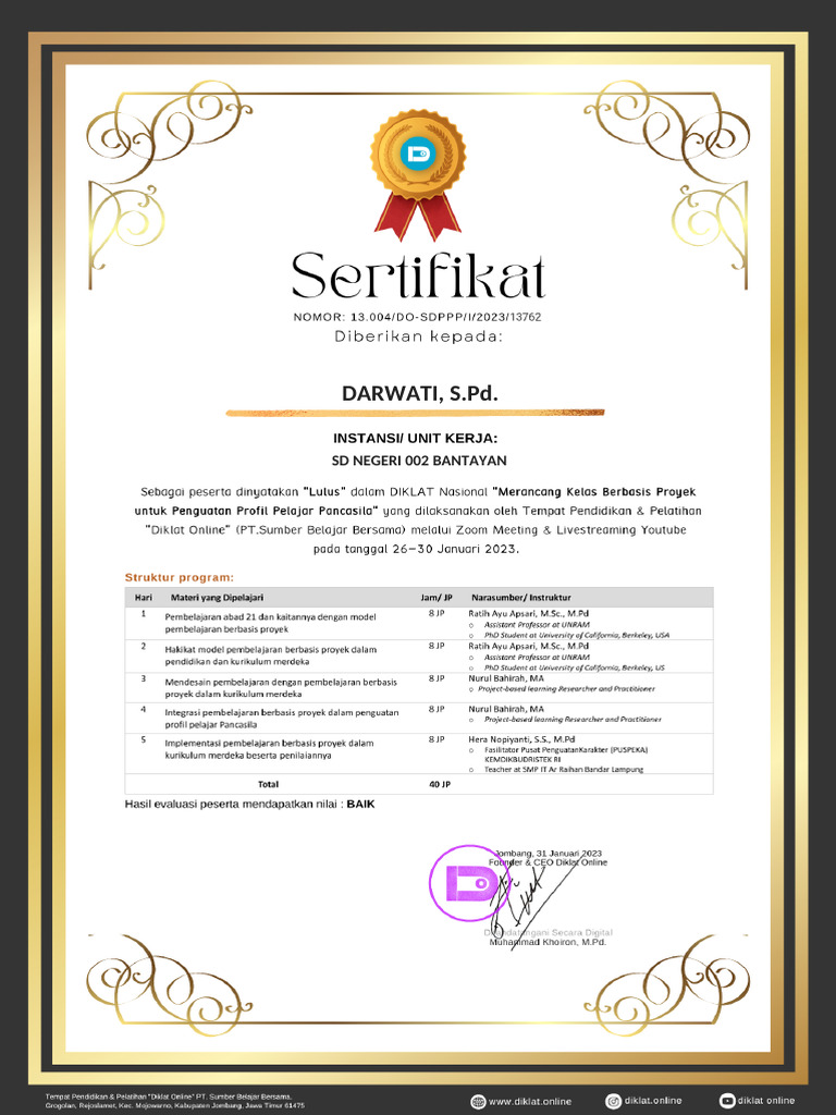 DARWATI, S.Pd. 2023-1 | PDF