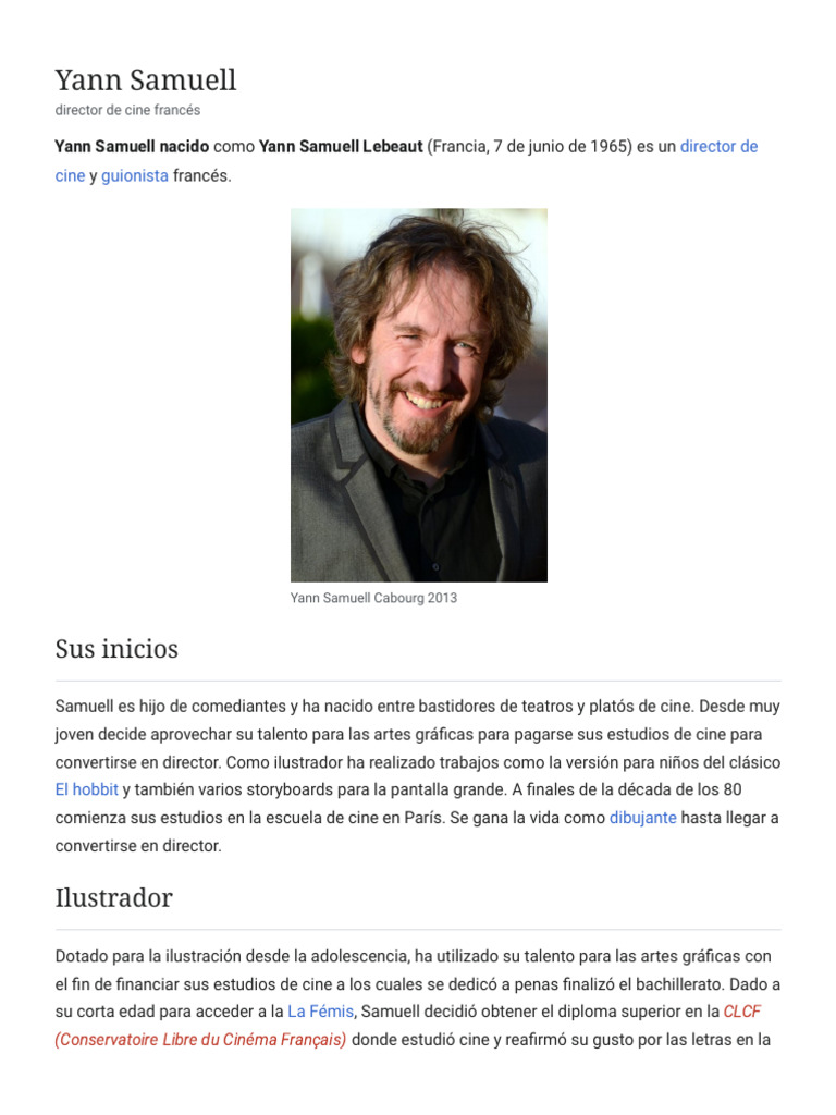 Yann Samuell - Wikipedia, La Enciclopedia Libre | PDF