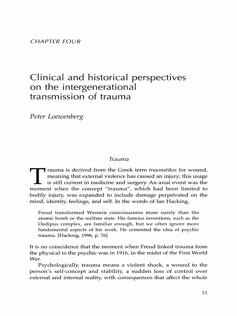 Clinical and Historical Perspectives On The Intergenerational ...