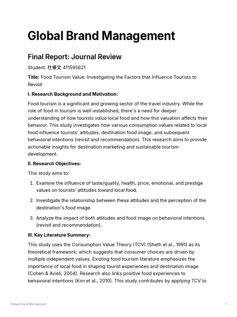 Global Brand Management Journal Review | PDF | Attitude (Psychology ...
