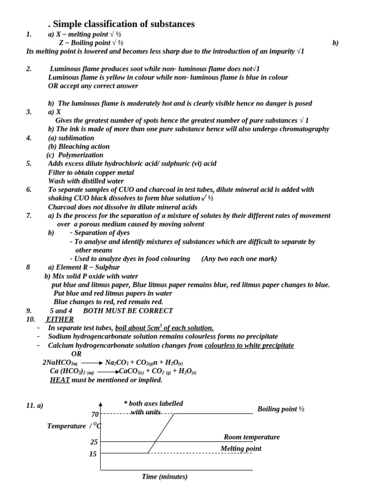 Simple Classification of Substances ANS | PDF | Boiling | Distillation
