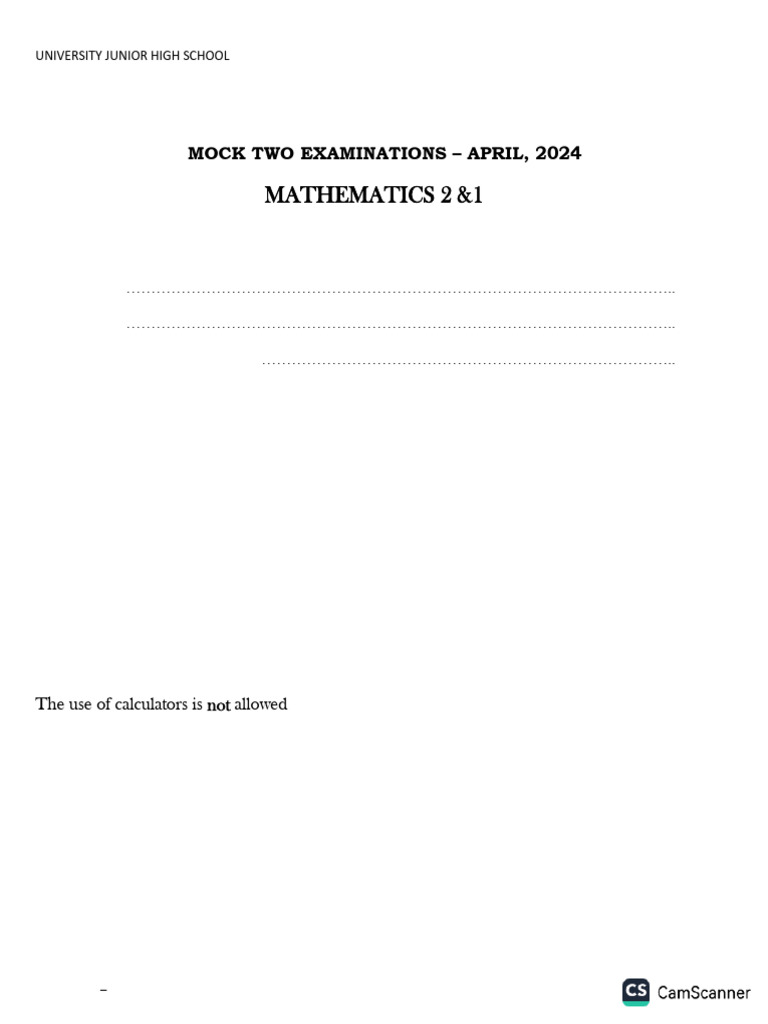 2024 Mock 3 Maths, Final | PDF