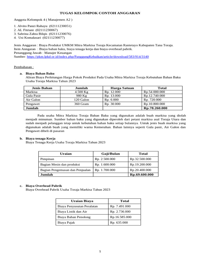 CBLTugas2Anggaran KelasA2 Kelompok4 AnggaranUKM | PDF