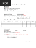 Corrections in Food Security Card - Application Form PDF | PDF
