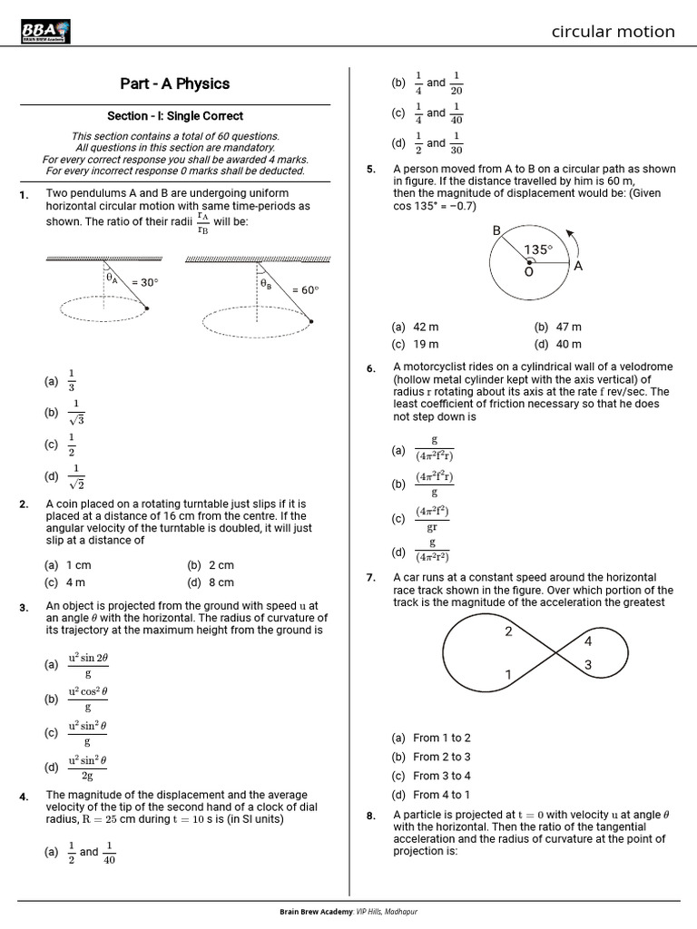 Circular Motion and Acceleration Analysis | PDF | Acceleration ...