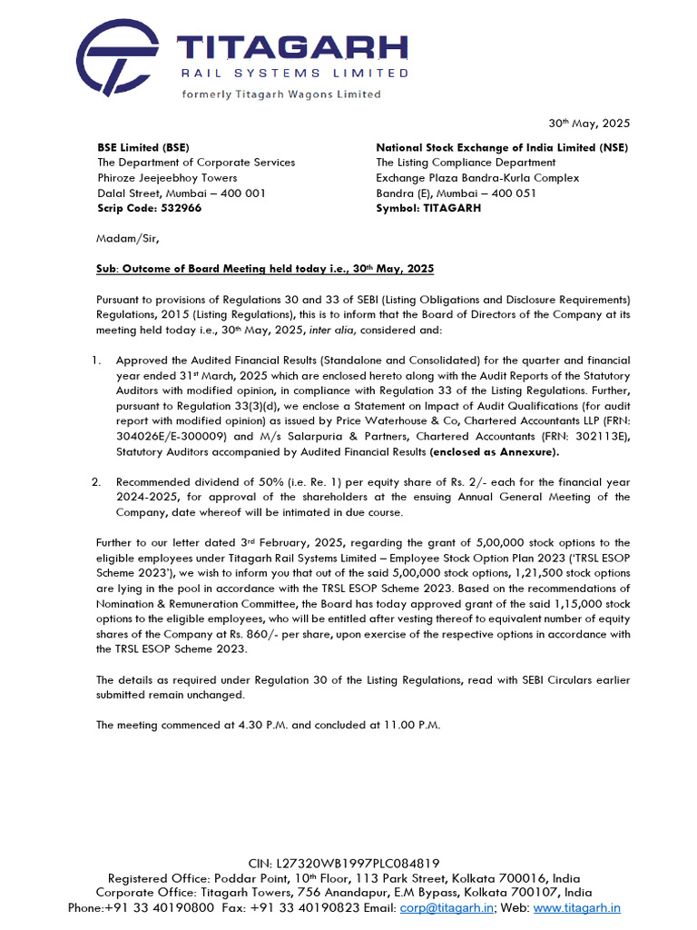 T Taga - RH: BSE Limited (BSE) National Stock Exchange of India Limited (NSE) | PDF | Going ...