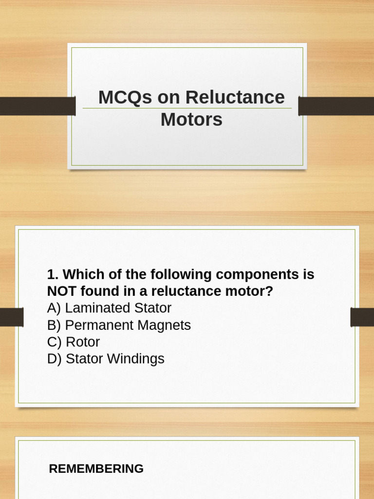 MCQs on Reluctance Motors | PDF | Electric Motor | Electrical Components