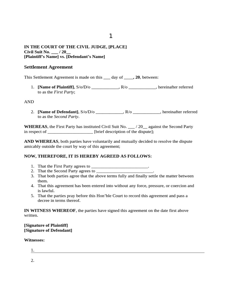 Compromise Agreement Order 23 CPC | PDF