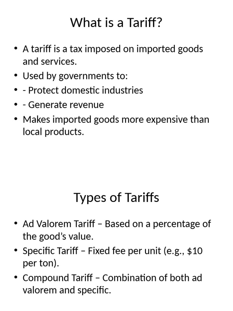 Tariffs Presentation | PDF