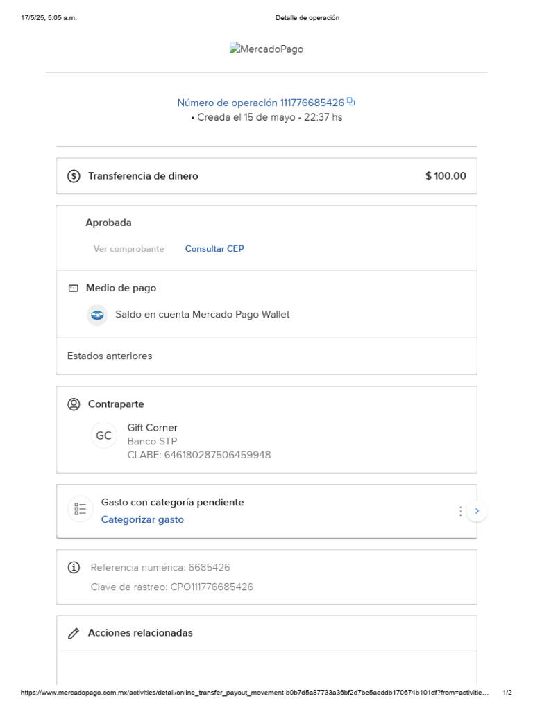Detalle de Operación | PDF | Transferencia bancaria | Economias