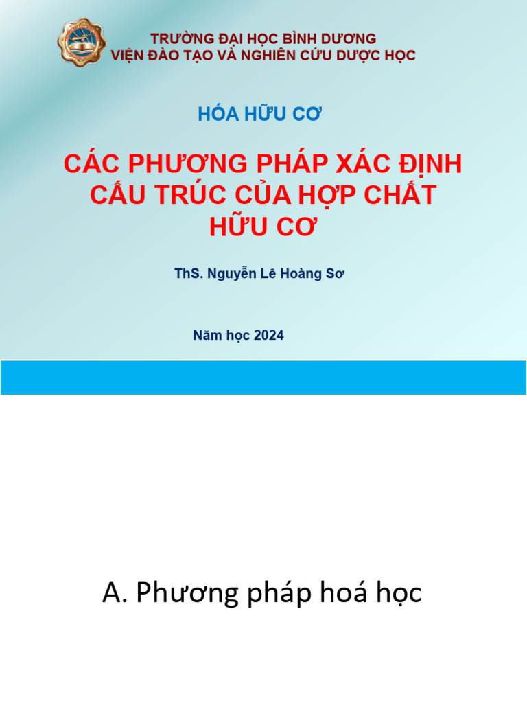 Các PP xác định cấu trúc HCHC | PDF