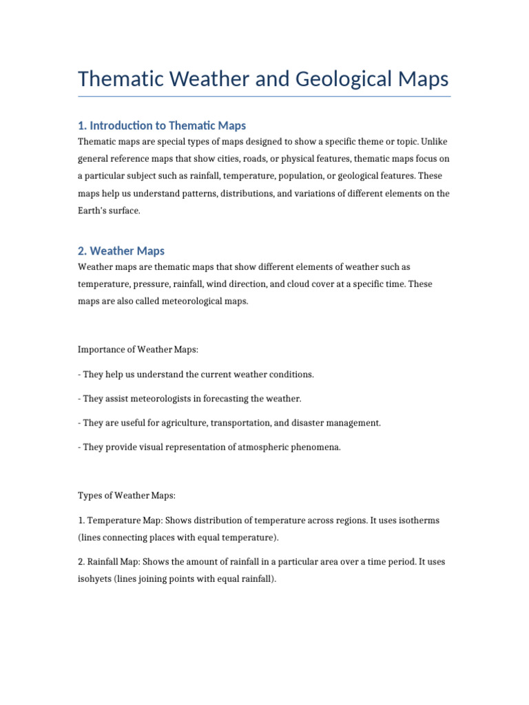 Thematic Weather and Geological Maps | PDF | Geology | Rock (Geology)