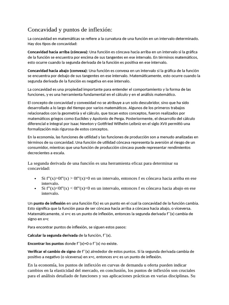 Concavidad y Puntos de Inflexión en Funciones | PDF | Derivado ...