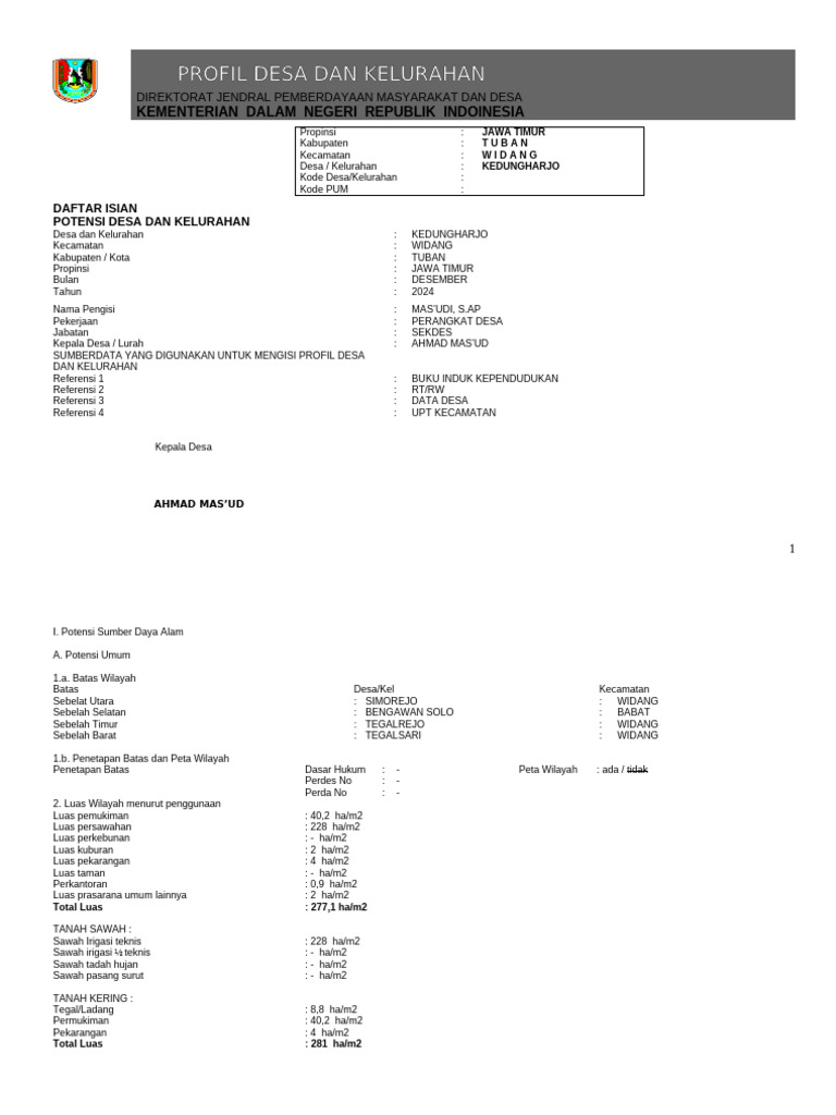 Profil Desa - A4 | PDF