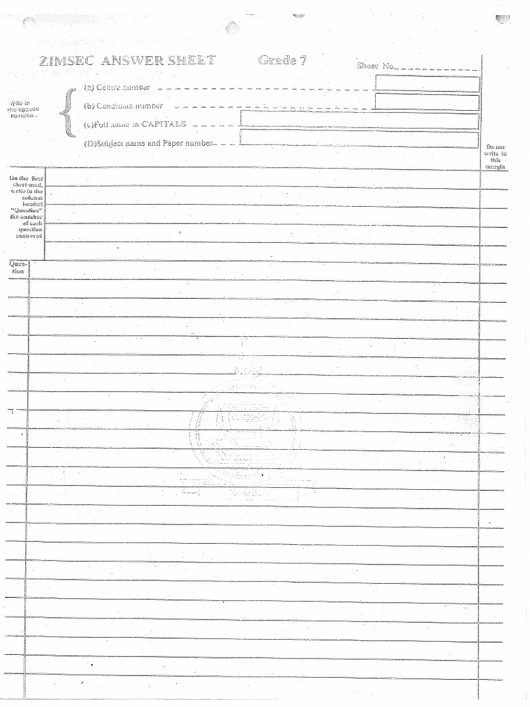 G7 Examination Sheet p2 | PDF