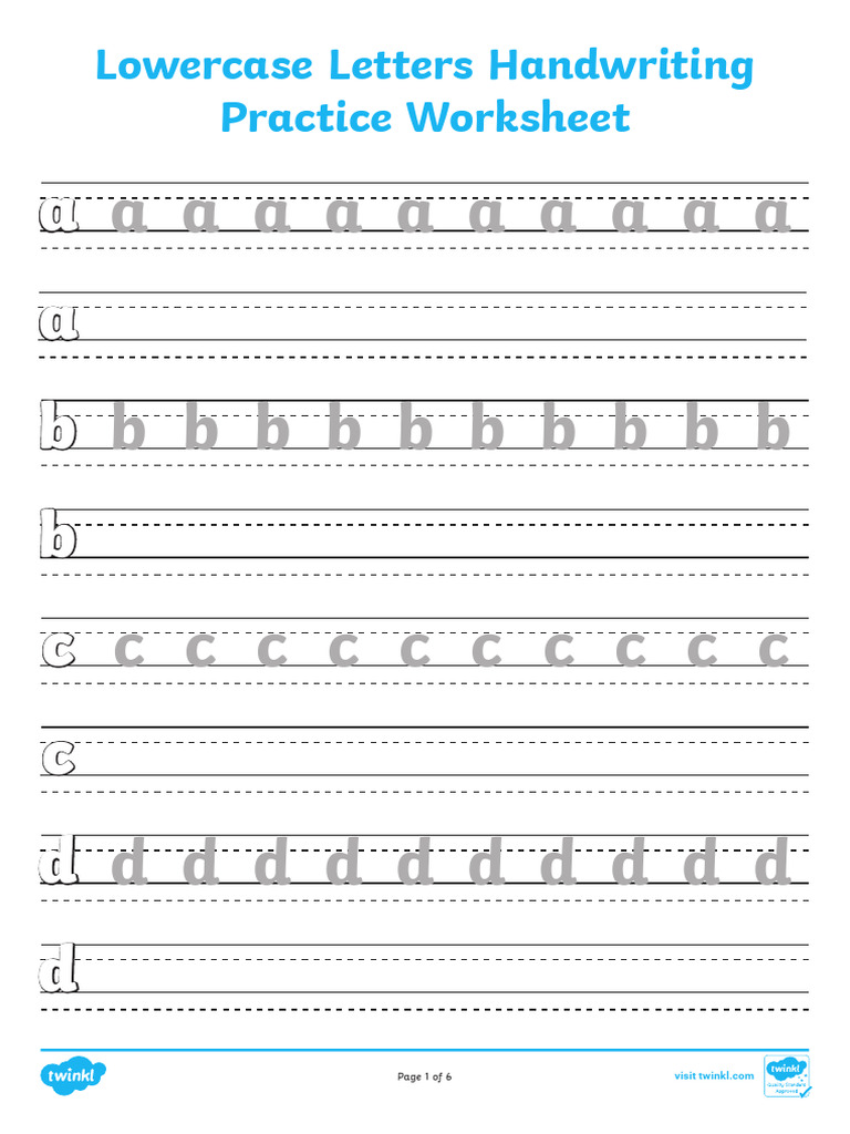 Lowercase Letters Handwriting Practice | PDF